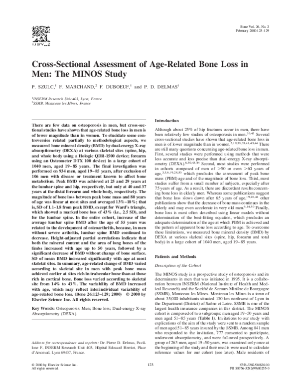 (PDF) Cross-sectional assessment of age-related bone loss in men: the ...