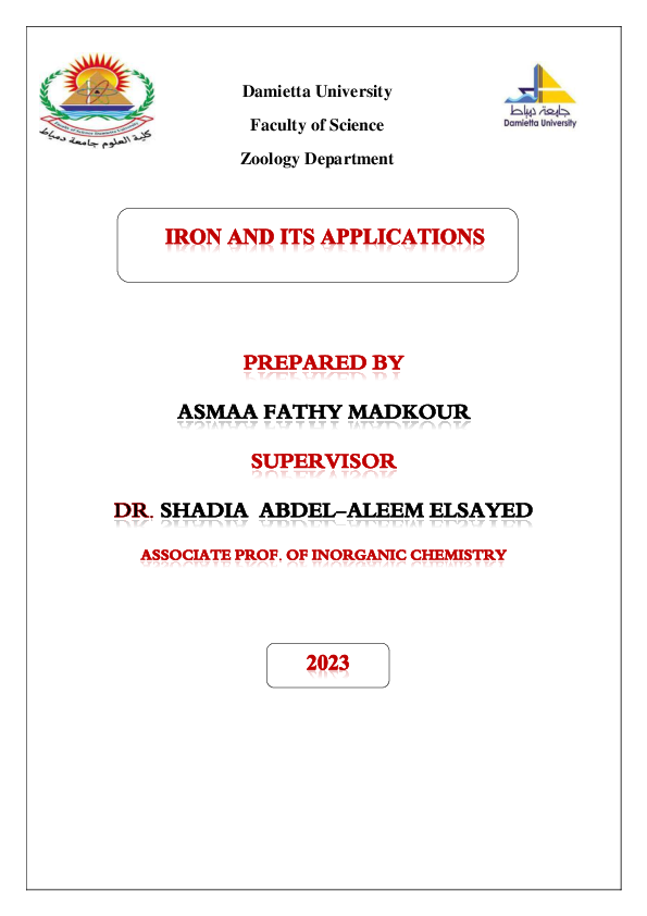 (PDF) Iron and its application.