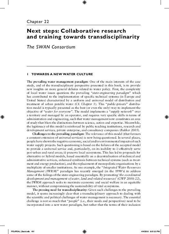 (PDF) Next steps: Collaborative research and training towards ...
