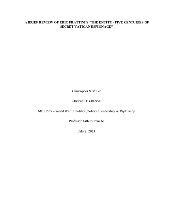 (DOC) A BRIEF REVIEW OF ERIC FRATTINI'S "THE ENTITY - FIVE CENTURIES OF ...