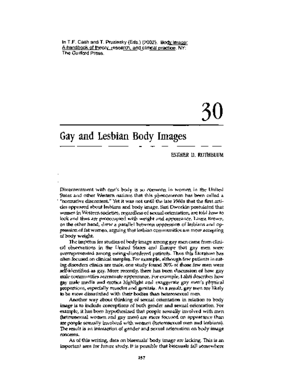 (PDF) Gay and Lesbian Body Images