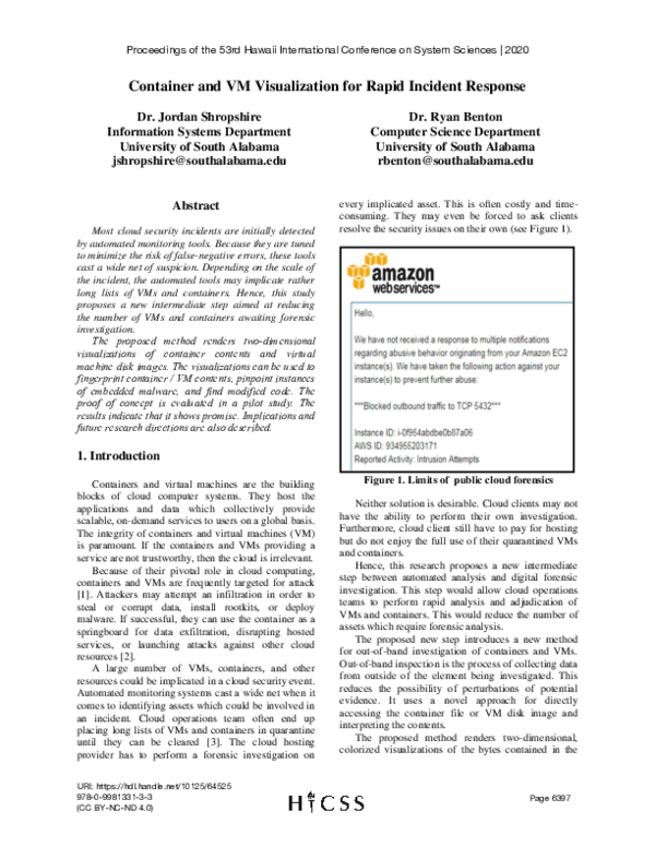 (PDF) Container and VM Visualization for Rapid Forensic Analysis