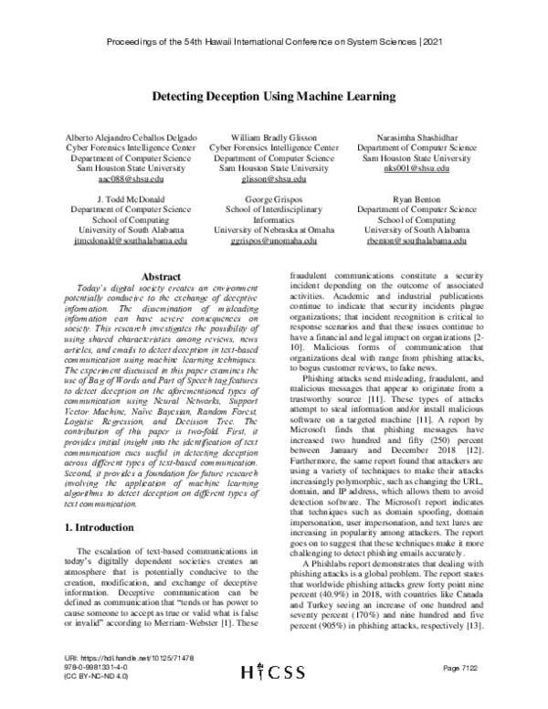 Pdf Deception Detection Using Machine Learning