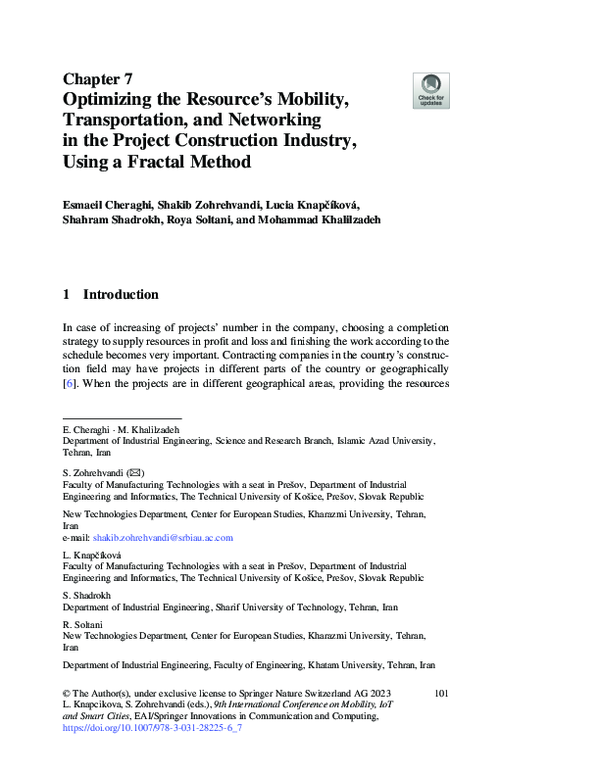 (PDF) Optimizing the Resource’s Mobility, Transportation, and Networking in the Project ...