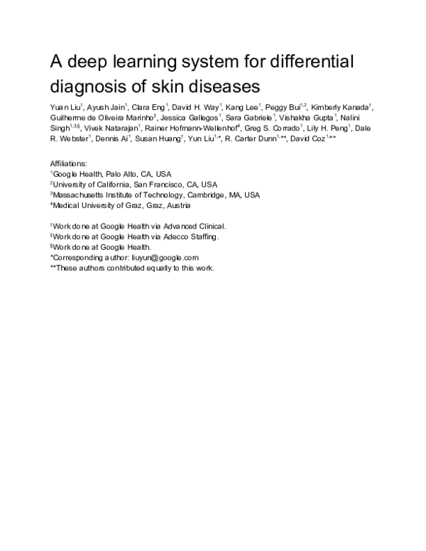 (PDF) A deep learning system for differential diagnosis of skin ...