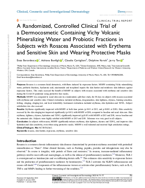 (PDF) A Randomized, Controlled Clinical Trial of a Dermocosmetic ...