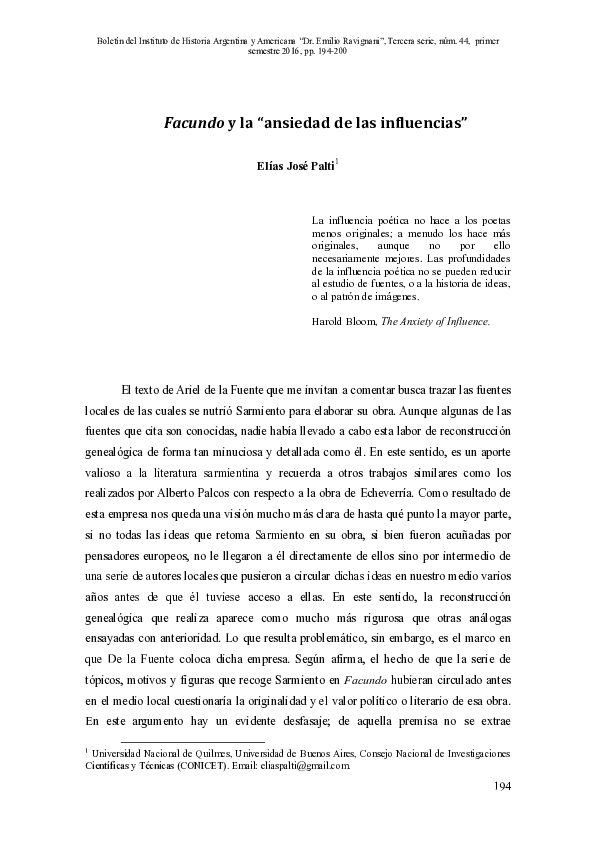 (PDF) Facundo y la “ansiedad de las influencias”