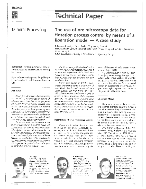 (PDF) The use of ore microscopy data for flotation process control by ...