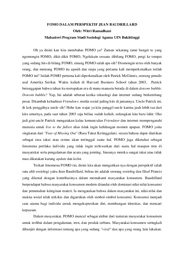 (PDF) ANALISIS FOMO