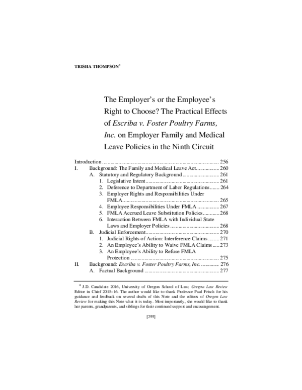 (PDF) The Employer’s or the Employee’s Right to Choose? The Practical ...
