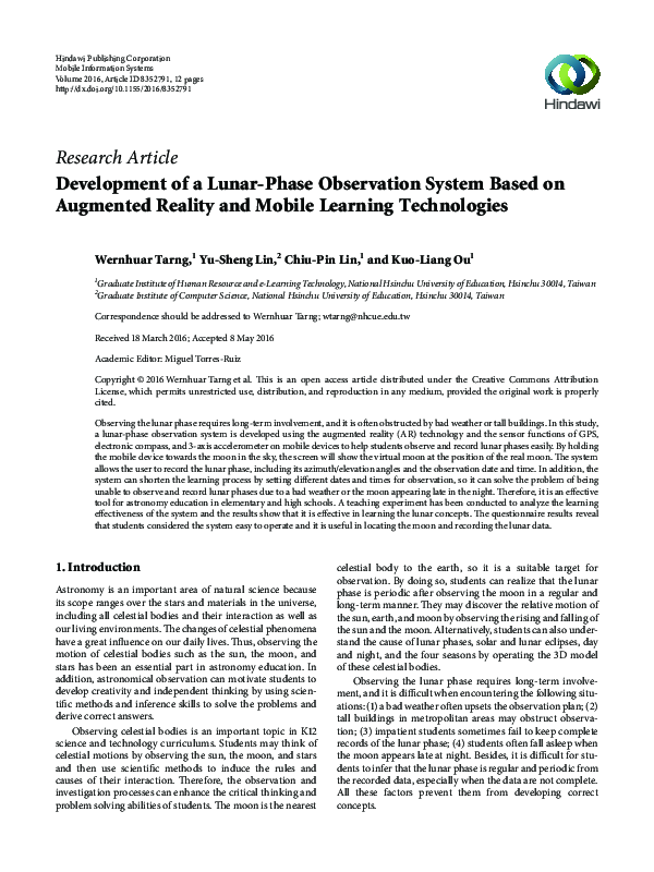(PDF) Development of a Lunar-Phase Observation System Based on ...
