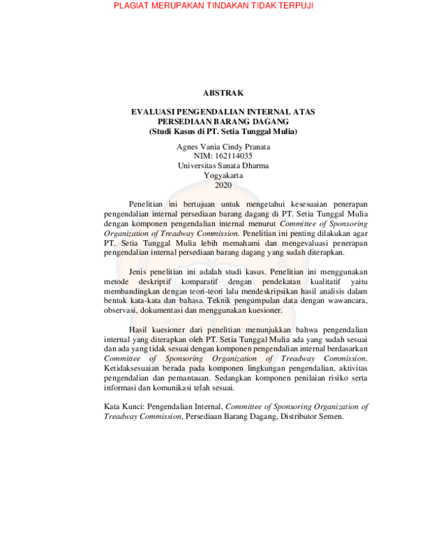 (PDF) Evaluasi pengendalian internal atas persediaan barang dagang ...