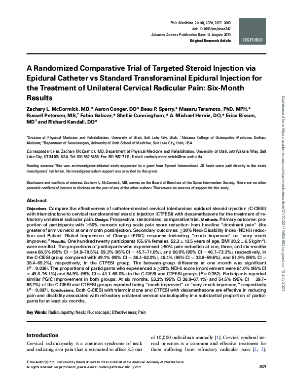 (PDF) A Randomized Comparative Trial of Targeted Steroid Injection via ...