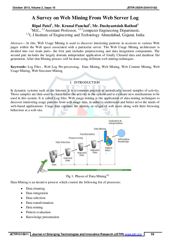 (PDF) A Survey on Web Mining From Web Server Log