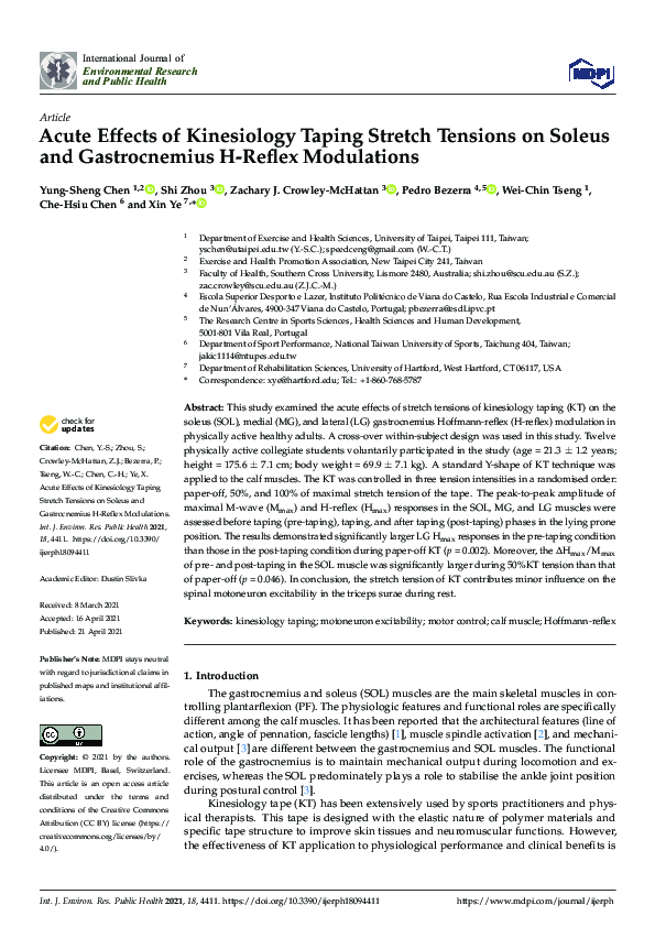 (PDF) Acute Effects of Kinesiology Taping Stretch Tensions on Soleus ...