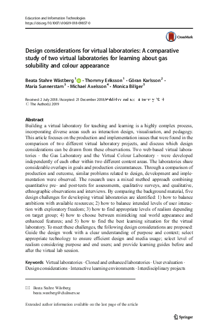 (PDF) Design considerations for virtual laboratories: A comparative study of two virtual ...
