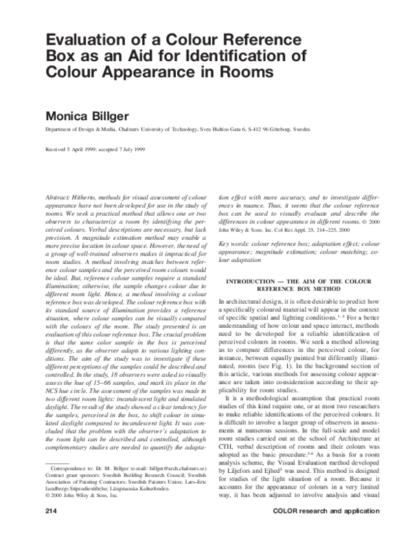 (PDF) Evaluation of a colour reference box as an aid for identification ...