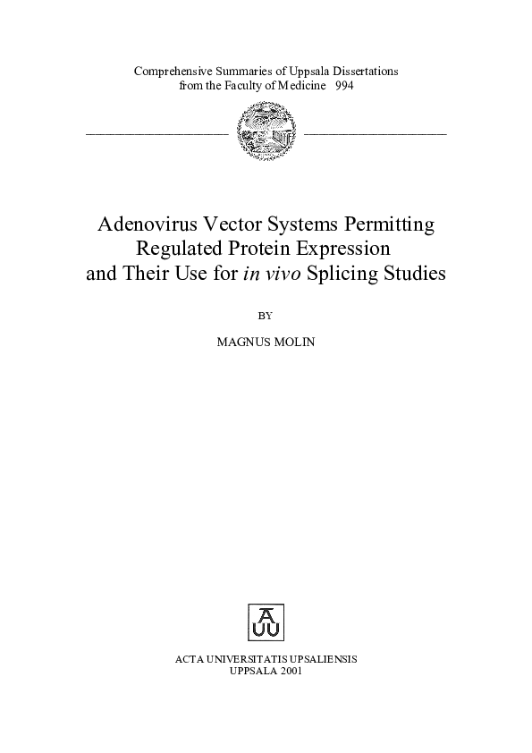 (PDF) Adenovirus vector systems permitting regulated protein expression ...