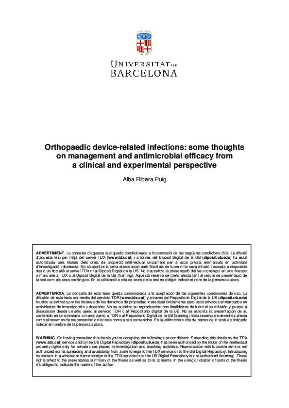 (PDF) Orthopaedic device-related infections: some though ts on ...