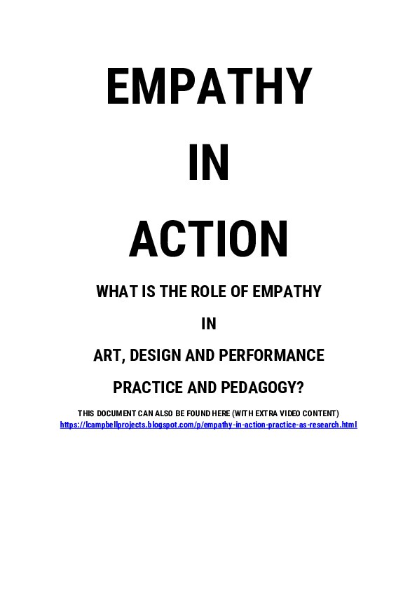 (DOC) EMPATHY IN ACTION WHAT IS THE ROLE OF EMPATHY IN ART, DESIGN AND ...