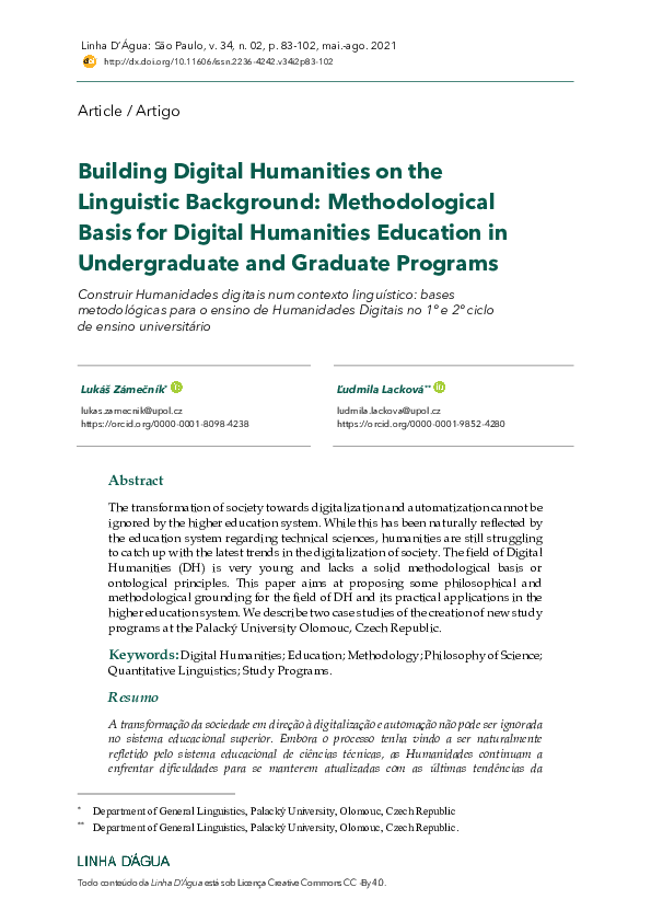 (PDF) Building Digital Humanities on the Linguistic Background ...