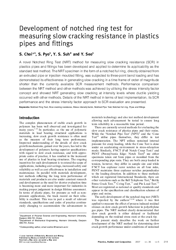 (PDF) Development of notched ring test for measuring slow cracking ...