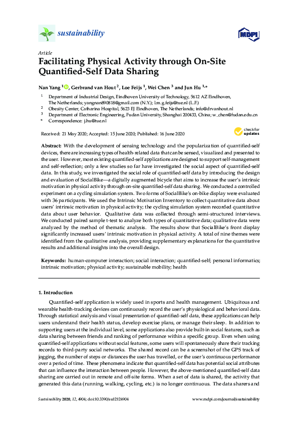 (PDF) Facilitating Physical Activity through On-Site Quantified-Self ...