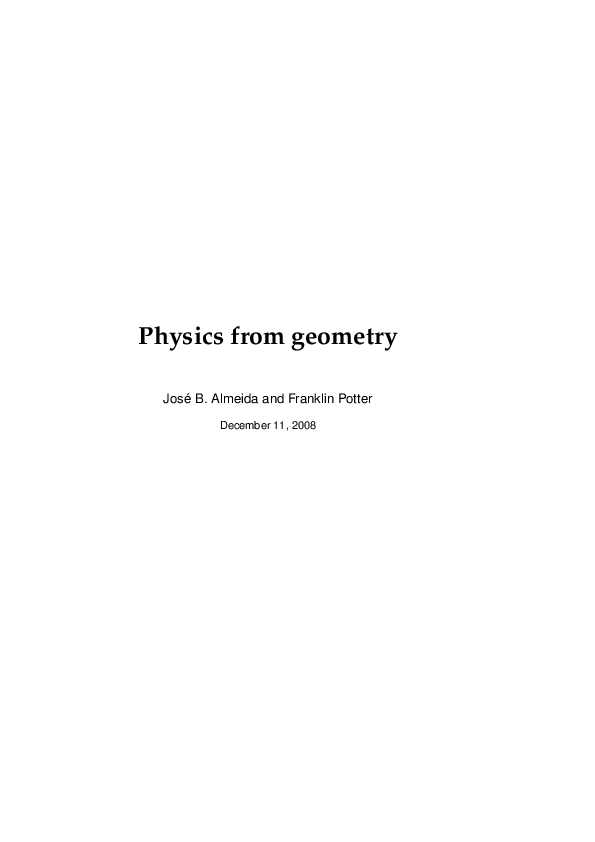 (PDF) Physics from geometry