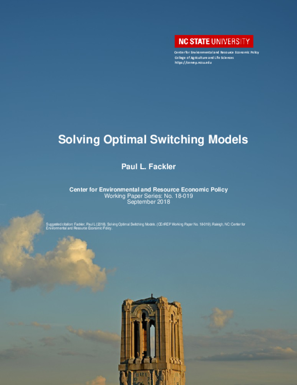 (PDF) Solving Optimal Switching Models