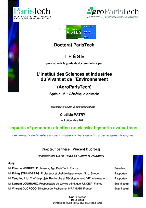 Pdf Impacts Of Genomic Selection On Classical Genetic