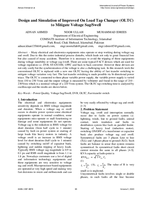 (PDF) Design and Simulation of Improved On Load Tap Changer (OLTC) to ...
