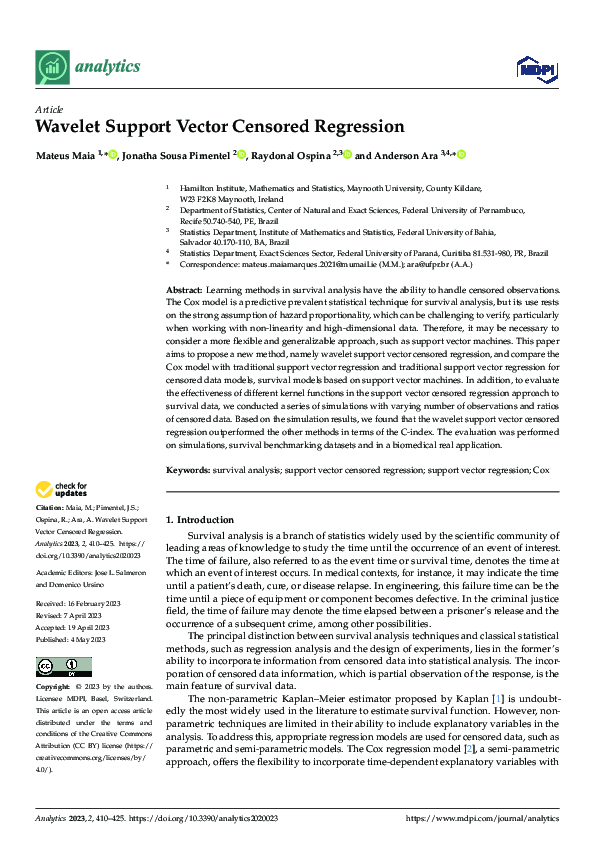 (PDF) Wavelet Support Vector Censored Regression