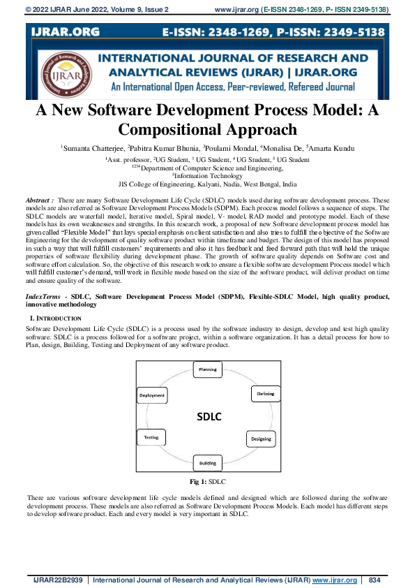 (PDF) A New Software Development Process Model: A Compositional Approach