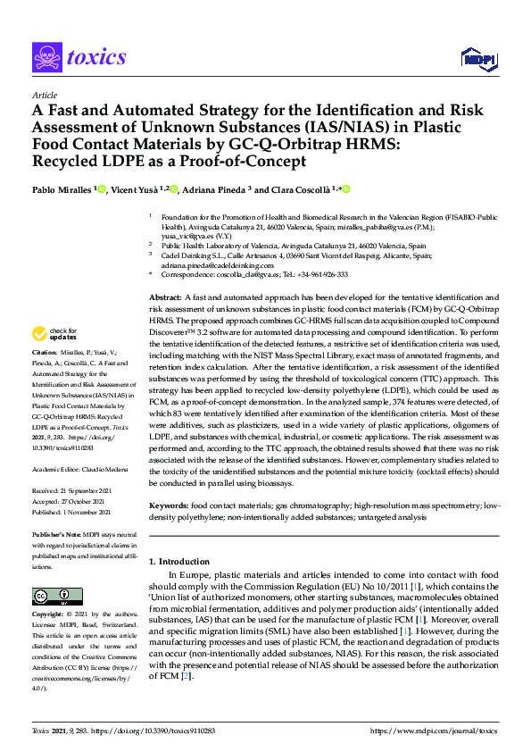 (PDF) A Fast and Automated Strategy for the Identification and Risk ...
