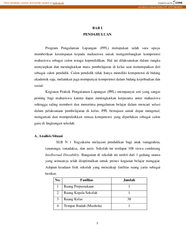 (PDF) Laporan Praktik Pengalaman Lapangan (PPL) Semester Khusus Tahun ...