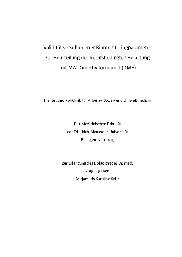 (PDF) Validity of different biomonitoring parameters for the assessment ...