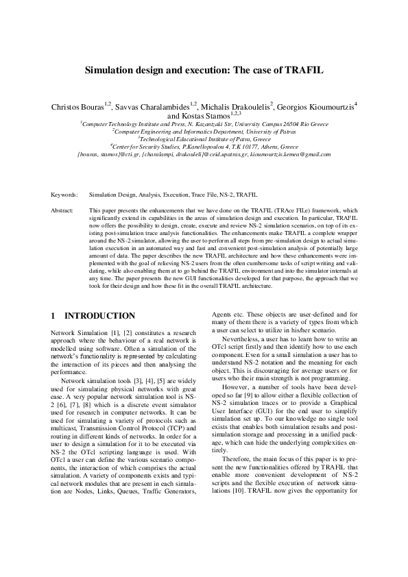 (PDF) Simulation Design and Execution - The Case of TRAFIL