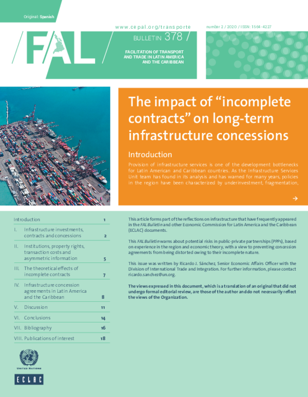 (PDF) The impact of “incomplete contracts” on long-term infrastructure ...