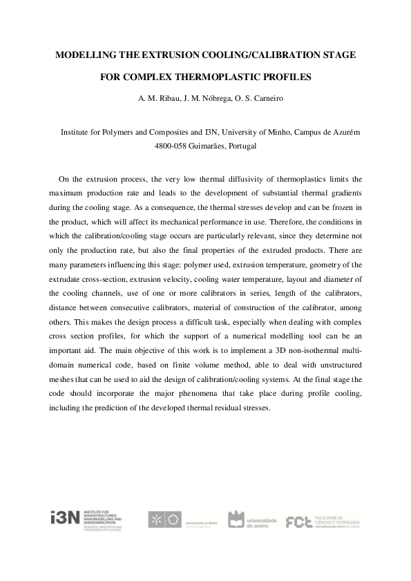 (PDF) Modeling the calibration/cooling stage of complex thermoplastic profiles
