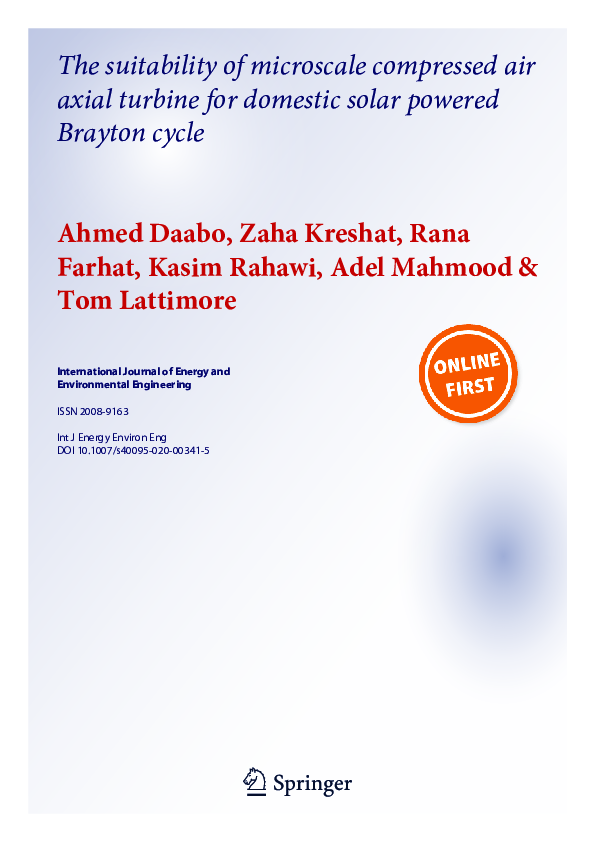 (PDF) The suitability of microscale compressed air axial turbine for ...