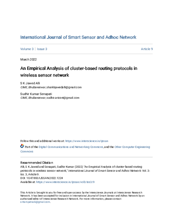 (PDF) An Empirical Analysis of cluster-based routing protocols in ...