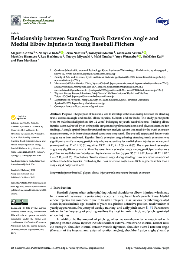 (PDF) Relationship between Standing Trunk Extension Angle and Medial ...