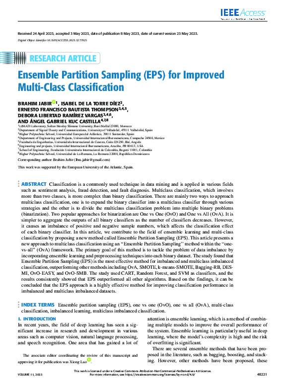 Ensemble Partition Sampling (EPS) for Improved Multi-Class Classification