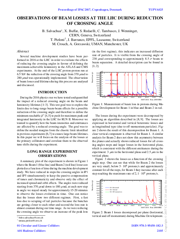 (PDF) Observations of Beam Losses at the LHC During Reduction of ...
