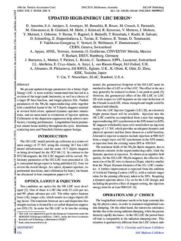 (PDF) Updated High-Energy LHC Design