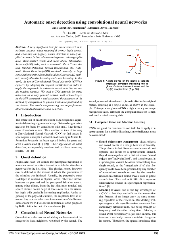 (PDF) Automatic onset detection using convolutional neural networks | Willy Cornelissen ...