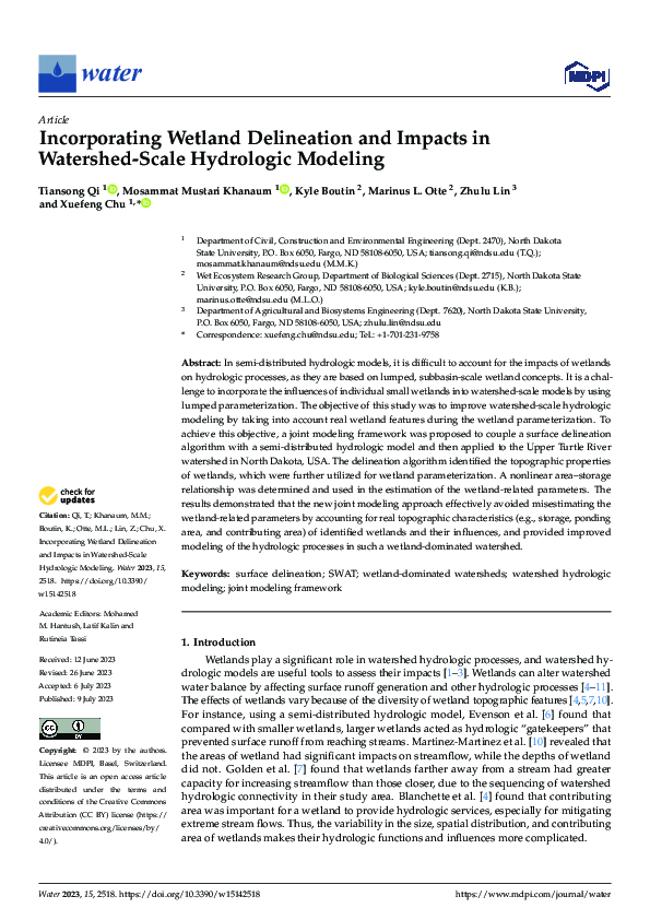 (PDF) Incorporating Wetland Delineation and Impacts in Watershed-Scale Hydrologic Modeling