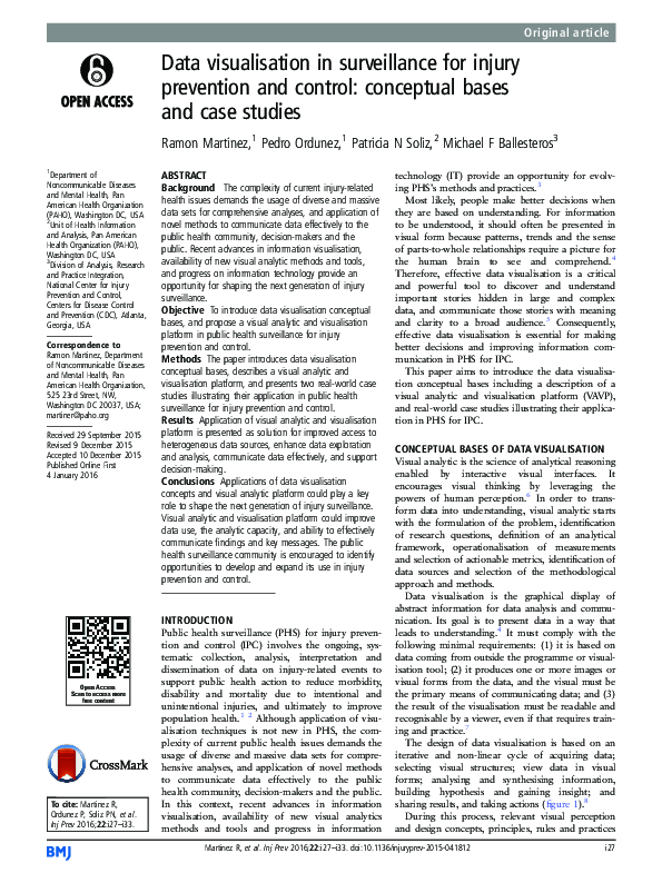 (PDF) Data visualisation in surveillance for injury prevention and control: conceptual bases and ...