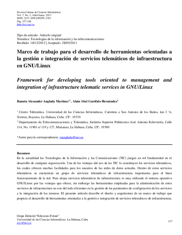 (PDF) Marco de trabajo para el desarrollo de herramientas orientadas a ...