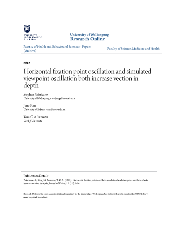 (PDF) Horizontal fixation point oscillation and simulated viewpoint ...